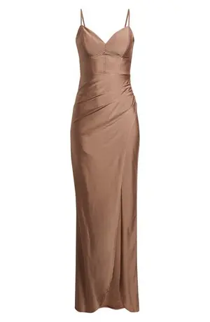 EMERALD SUNDAE Jersey Column Gown