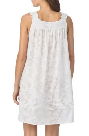 Eileen West Floral Sleeveless Cotton Blend Chemise