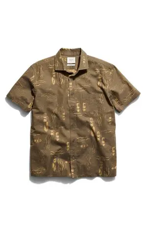 Billy Reid Surf Ladies Mélange Short Sleeve Button-up Shirt