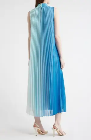 Elie Tahari The Reilley Pleated Maxi Dress