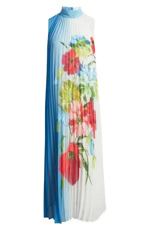 Elie Tahari The Reilley Pleated Maxi Dress