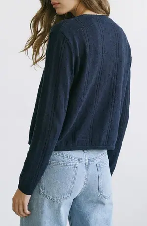 Mango Pointelle Cotton Cardigan