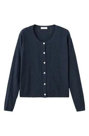 Mango Pointelle Cotton Cardigan