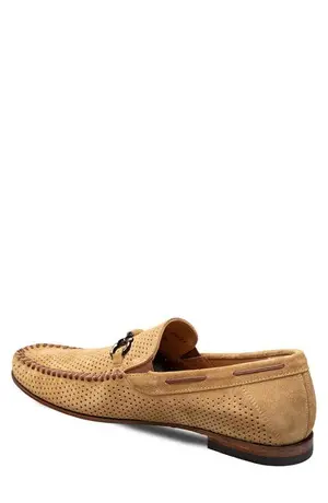 Mezlan Tarraco Perforated Suede Loafer - Camel