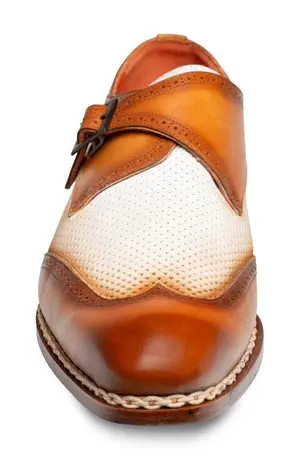Mezlan Blanes Monk Strap Shoe - Camel/bone