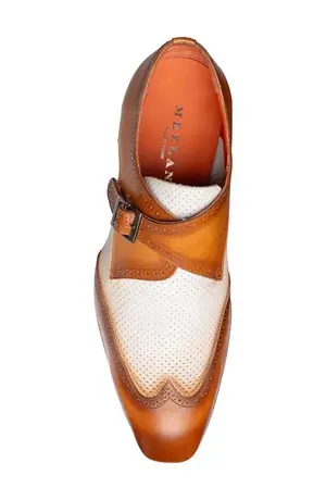 Mezlan Blanes Monk Strap Shoe - Camel/bone