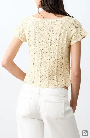 Mango Open Stitch Knit Button-up Shirt