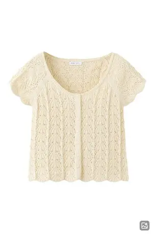 Mango Open Stitch Knit Button-up Shirt