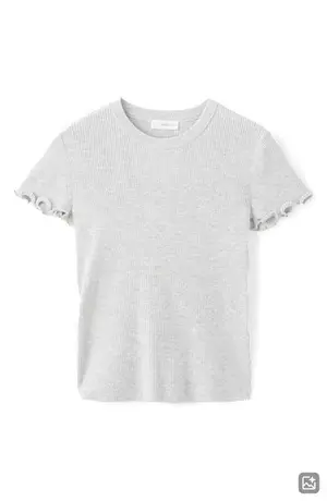 Mango Short Sleeve Rib Top