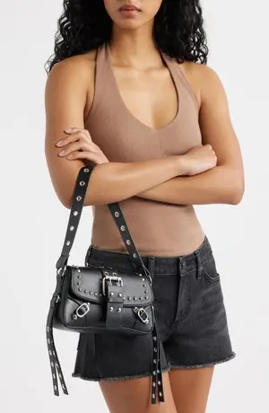 Bp. Buckle Rivet Faux Leather Shoulder Bag