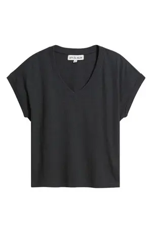 CITY BLUES V-neck Short Sleeve T-shirt - Black