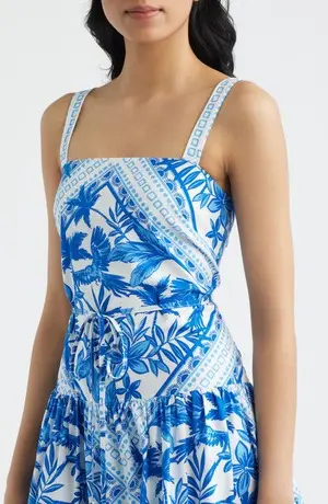 Julia Jordan Mixed Print Cotton Minidress - Blue Multi