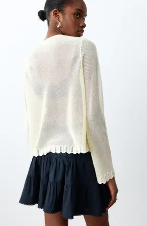 Mango Ruched Ruffle Miniskirt
