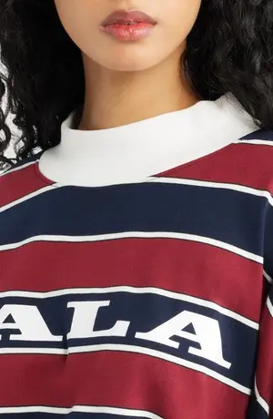 DRESSED IN LALA Oversized Striped Logo Sweatshirt