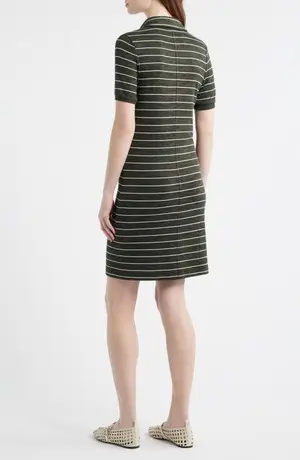 Rag & Bone Knit Stripe Polo Dress - Army