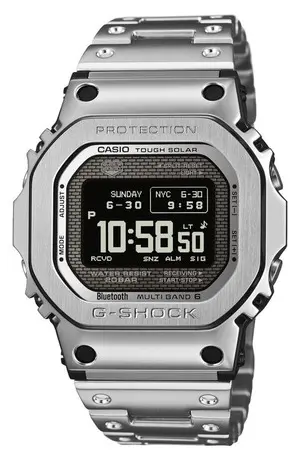 G-Shock Full Metal 5000 Series Solar Digital Bluetooth Bracelet Watch - Silver