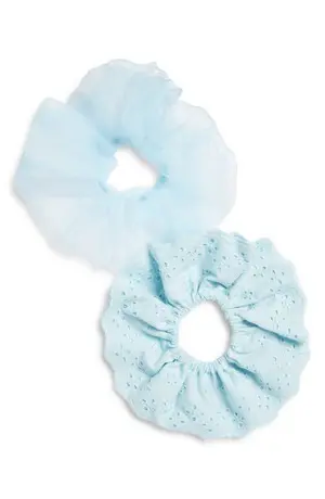 Chelsea28 Eyelet Scrunchies 2 Pack - Blue Multi
