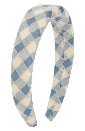 Chelsea28 Plaid Padded Headband - Blue Multi