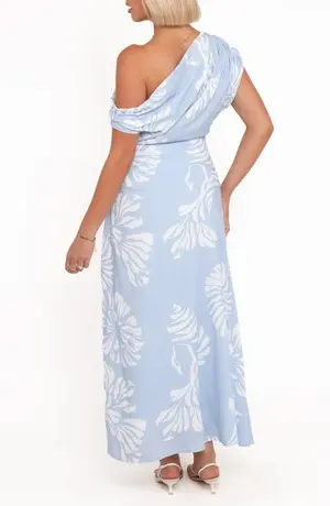 PETAL & PUP Apryl Floral One-shoulder Maxi Dress