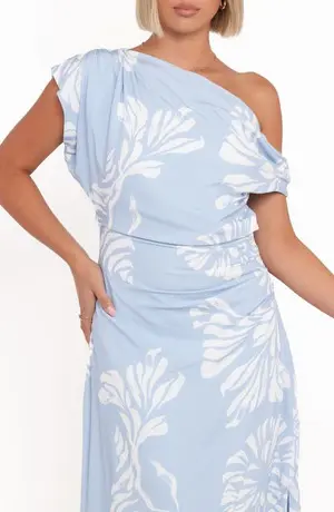 PETAL & PUP Apryl Floral One-shoulder Maxi Dress
