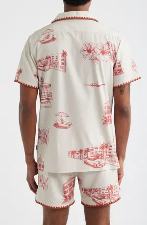 MAVRANS Ocean Drive Print Camp Shirt