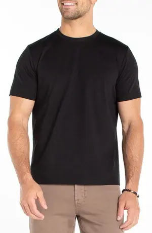 LIVERPOOL Cotton Blend Crewneck T-shirt - Black