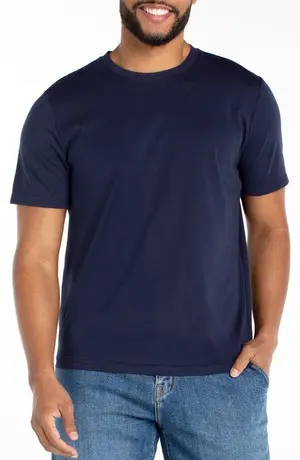 LIVERPOOL Cotton Blend Crewneck T-shirt - Navy