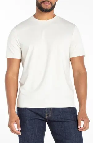 LIVERPOOL Cotton Blend Crewneck T-shirt - Parchment