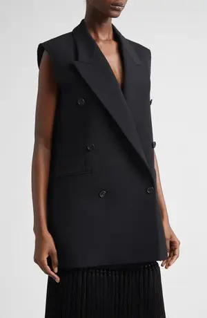Michael Kors Frayed Double-breasted Wool Gabardine Vest