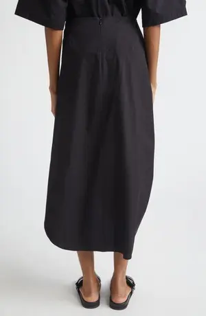 Michael Kors Ruched Cotton Poplin Pareo Skirt