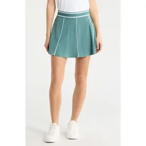 Greyson Flared Miniskirt With Built-in Shorts - Marsh
