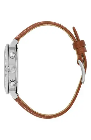 Bulova Military Vwi Chronograph Leather Strap Watch