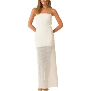 PQ SWIM Aura Strapless Cover-up Dress - Biscotti