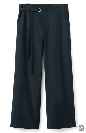 Mango Straight Leg Tie Detail Pants