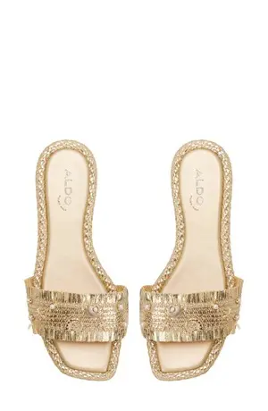 Aldo Aurana Embellished Slide Sandal - Gold