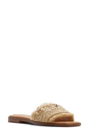 Aldo Aurana Embellished Slide Sandal - Natural