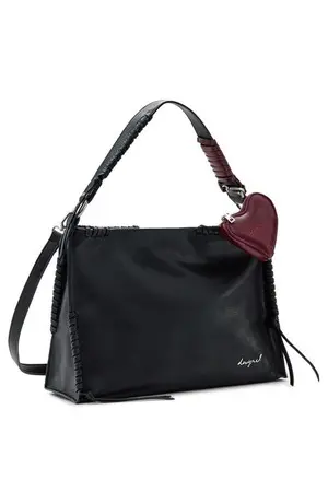 Desigual Faux Leather Shoulder Bag With Pouch