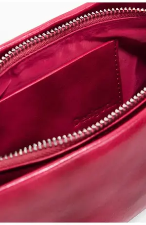Desigual Faux Leather Crossbody Bag With Floral Charm - Red