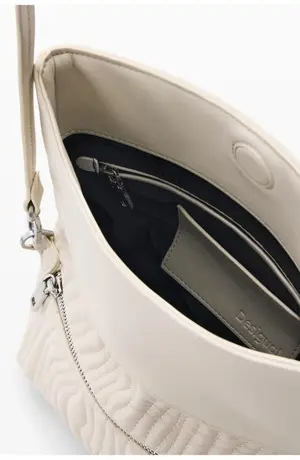 Desigual Engraved Crossbody Bag - Medium Beige