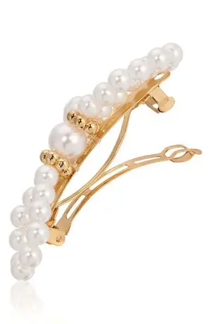 Ettika Faux Pearl Bow Barrette