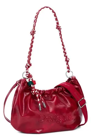 Desigual Logo Embossed Shoulder Bag With Card Holder