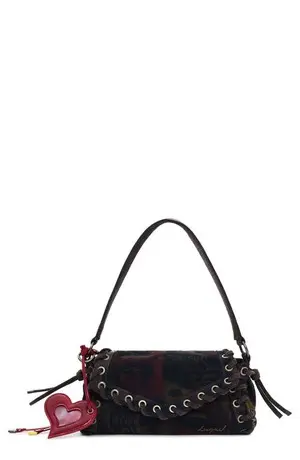 Desigual Graffiti Lips Denim Crossbody Bag