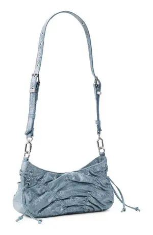 Desigual Ruched Denim Crossbody Bag