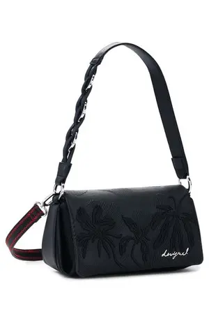 Desigual Floral Embossed Faux Leather Crossbody Bag