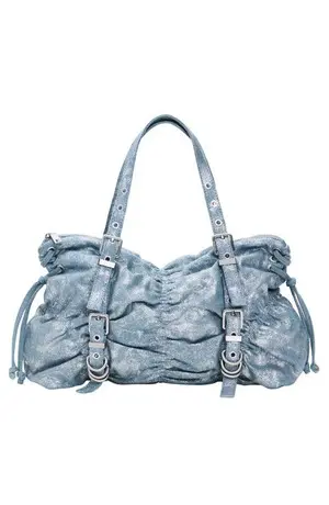 Desigual Ruched Denim Shoulder Bag - Blue