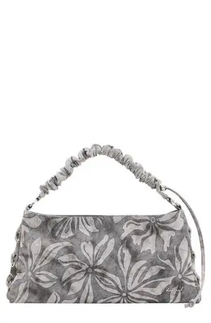 Desigual Floral Shoulder Bag With Ruched Strap