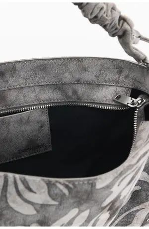 Desigual Floral Shoulder Bag With Ruched Strap