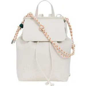 Desigual Mini Logo Embossed Convertible Backpack - Medium Beige