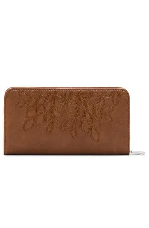 Desigual Medium Embroidered Long Faux Leather Wallet