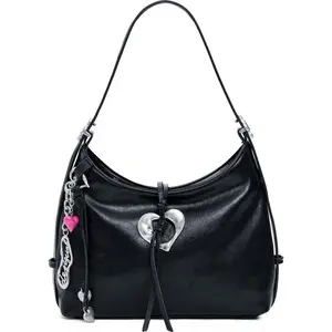 Desigual Heart Charm Faux Leather Shoulder Bag